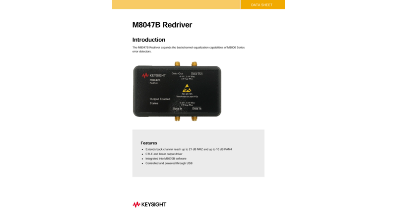 M8047B Redriver | Keysight